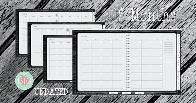UNDATED Minimalist Planner - Etsy