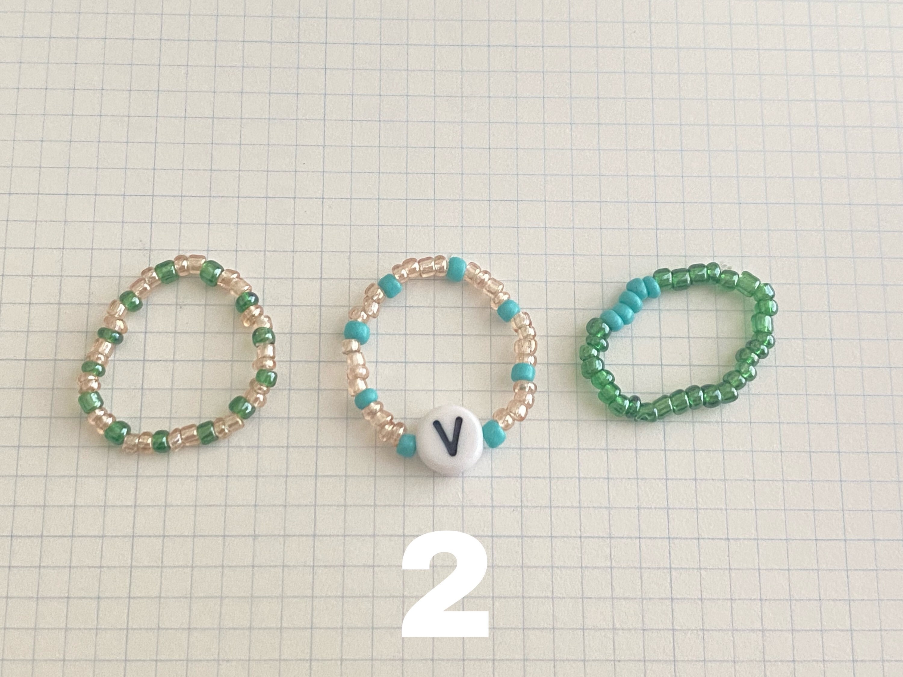 Letter Seed bead ring set cute seed bead rings stackable | Etsy