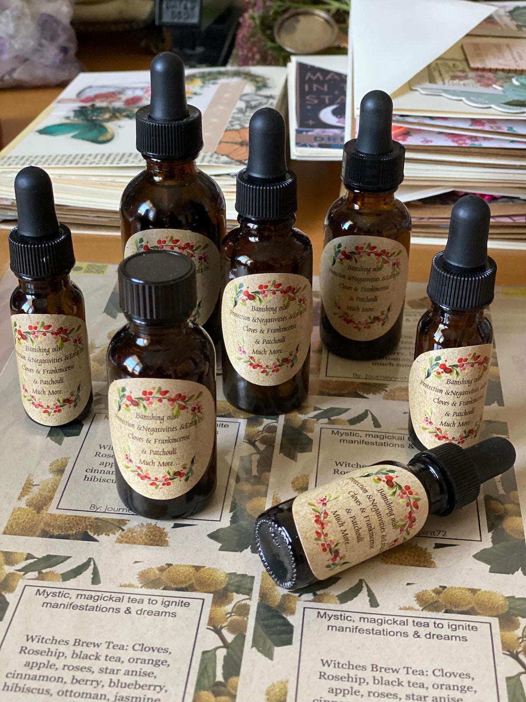 Anointing Banishing Oil, Ritual Oil Set, Florida Water, Indigo Spells ...