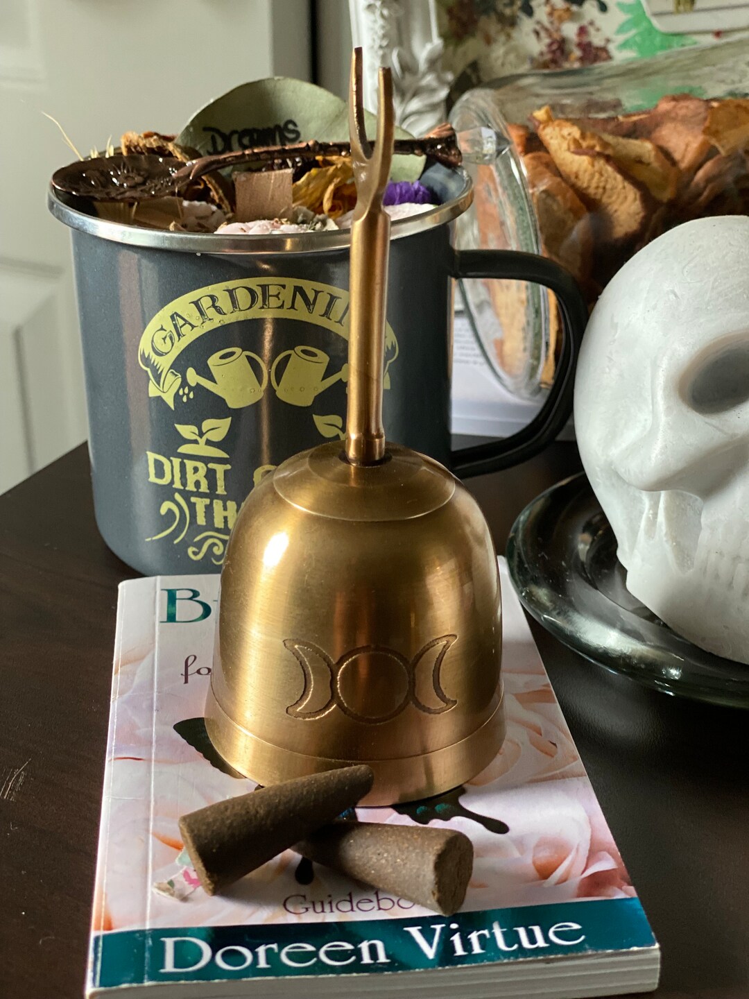 Triple Moon Brass Witch Bell: Sound Healing, Ritual Clearing - Etsy