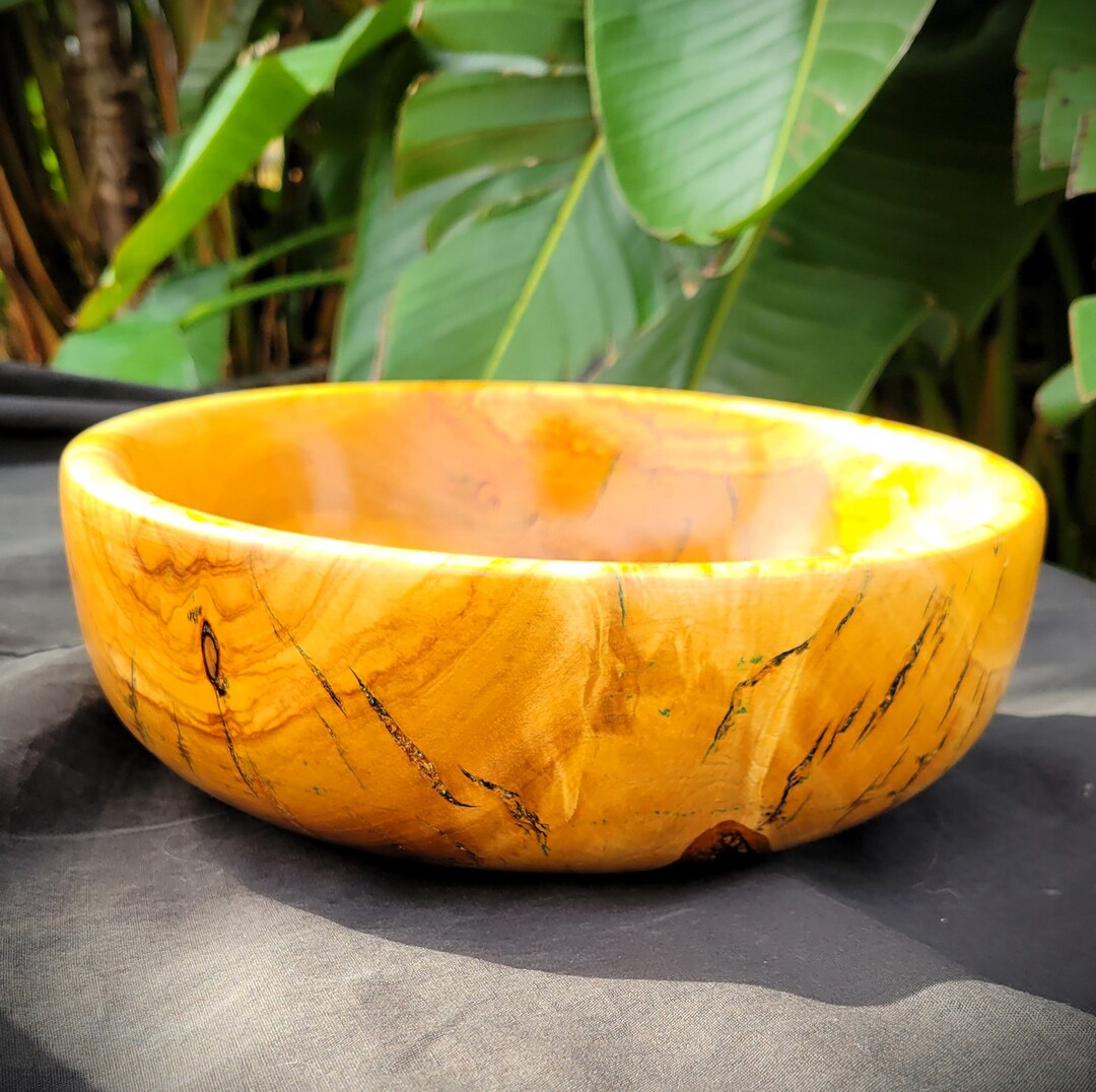 Hand Turned Cherry Laurel Wood Bowl - Etsy