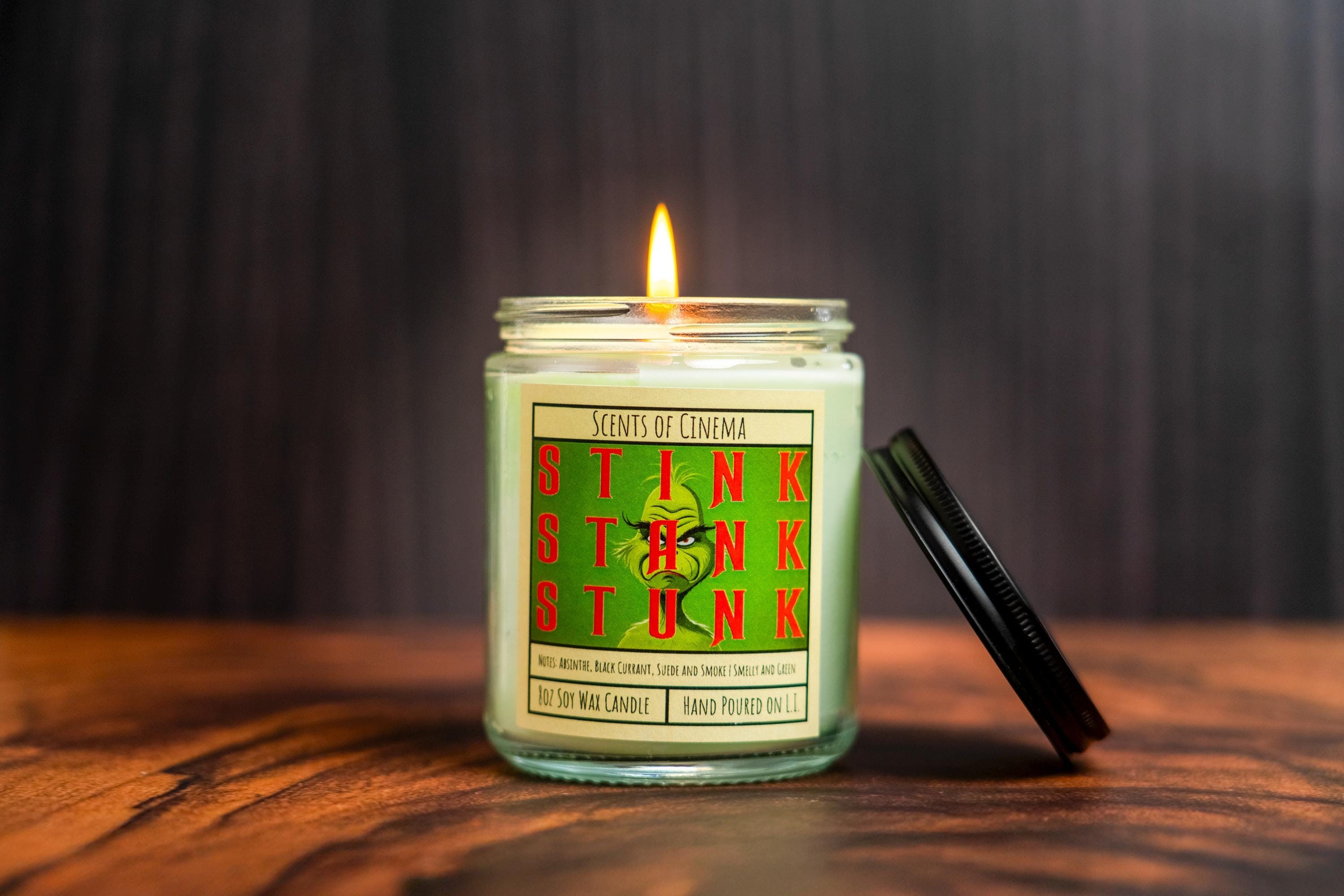 Stink, Stank, Stunk | Absinthe, Black Currant, Suede & Smoke | Soy Wax ...