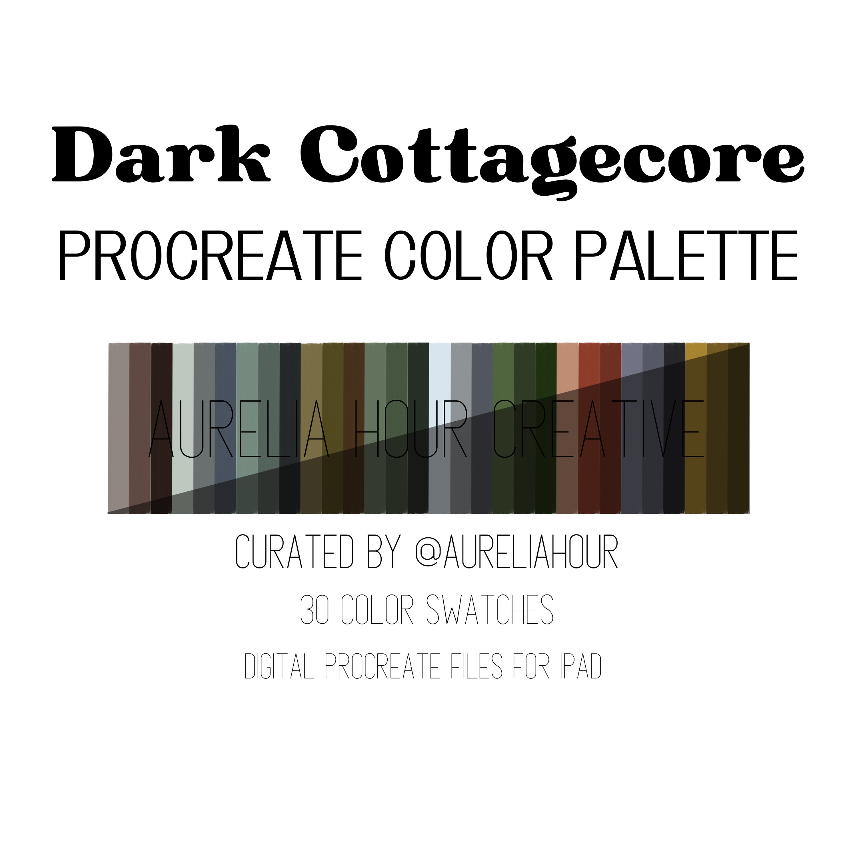 Dark Cottagecore - Procreate Color Palette - Procreate for iPad - Moody ...