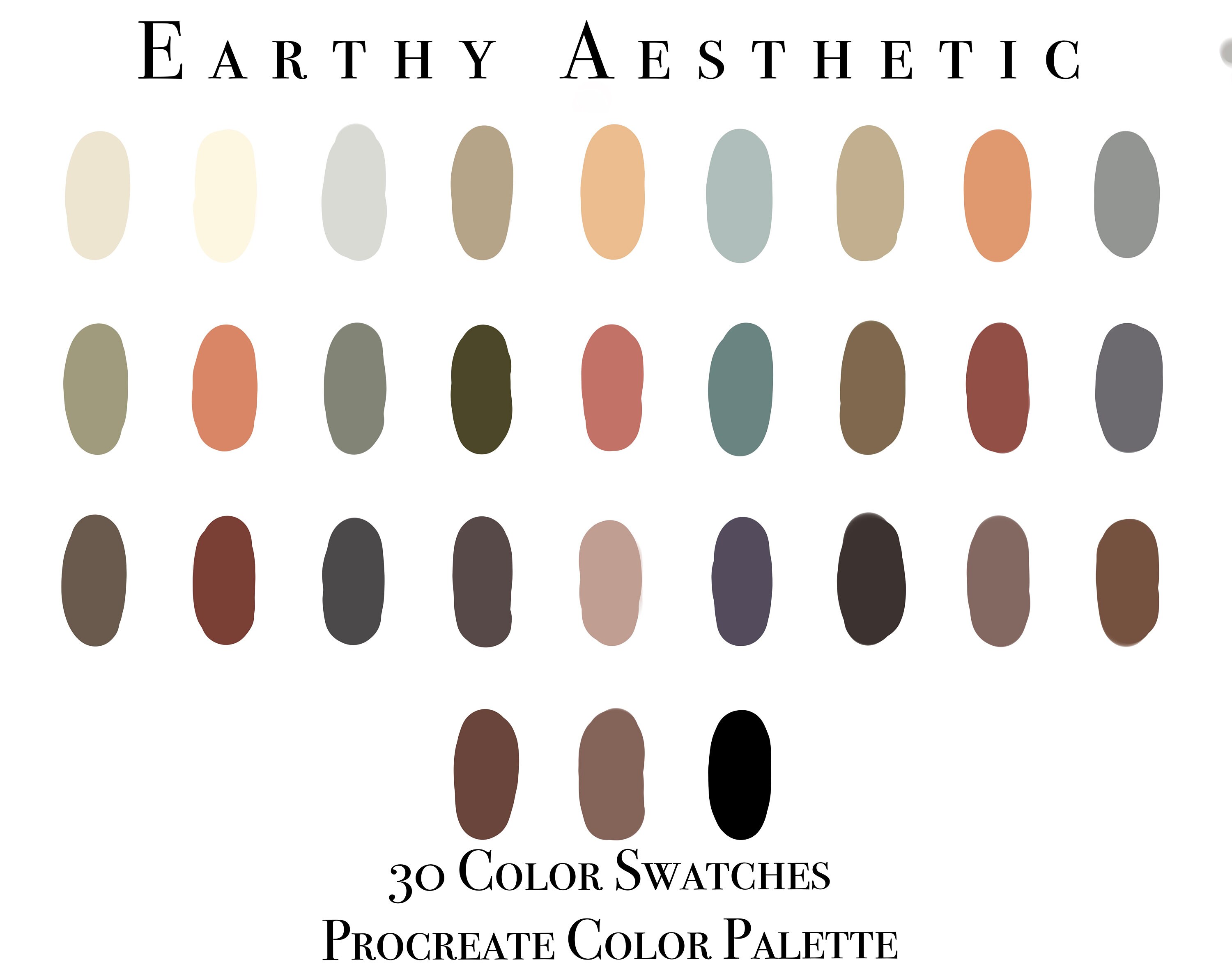 Earthy Aesthetic - Procreate Color Palette - Procreate for iPad - Earth ...