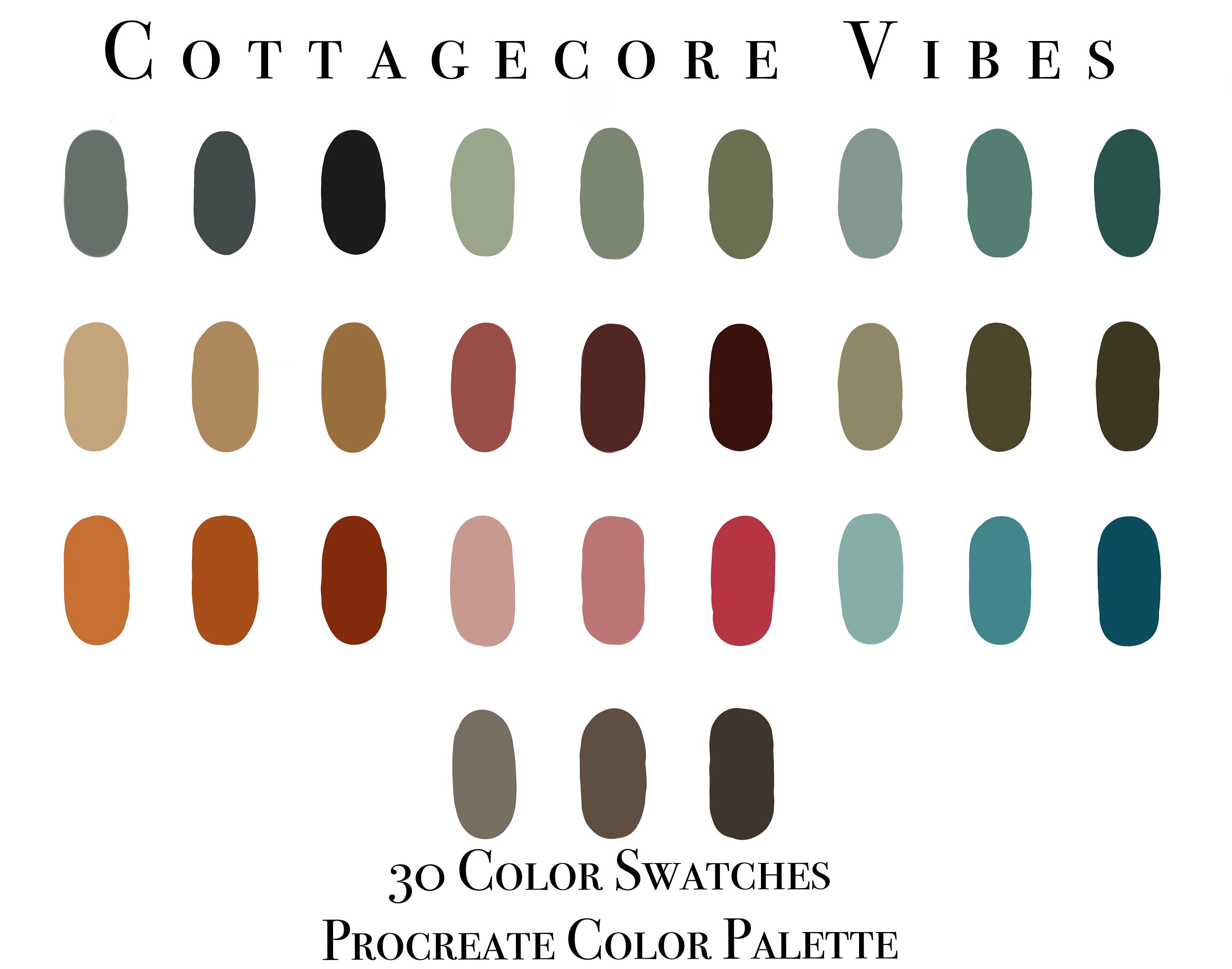 Cottagecore Vibes Procreate Color Palette Procreate For Ipad