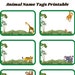 Zoo Animals Children's Name Tag [instant Download] 8x11 Nametag ...
