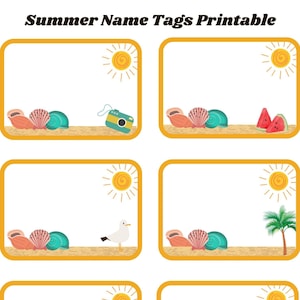 Summer Children's Name Tag [instant Download] 8x11 Placemat Setting ...