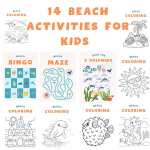 14 Beach Day Activities [instant Download PDF] 8x11 ｜printable ｜girls ...