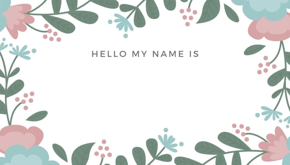 Nametag Children's Birthday Bridal Shower Wedding Bachelorette Party ...