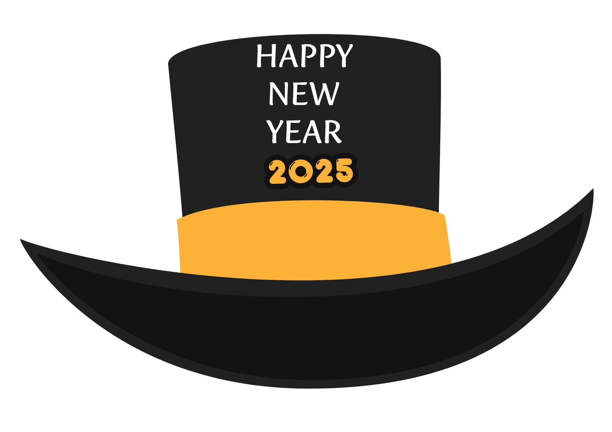 New Years 2025 Glasses [instant Download] 8x11 PDF Headband Mask White ...