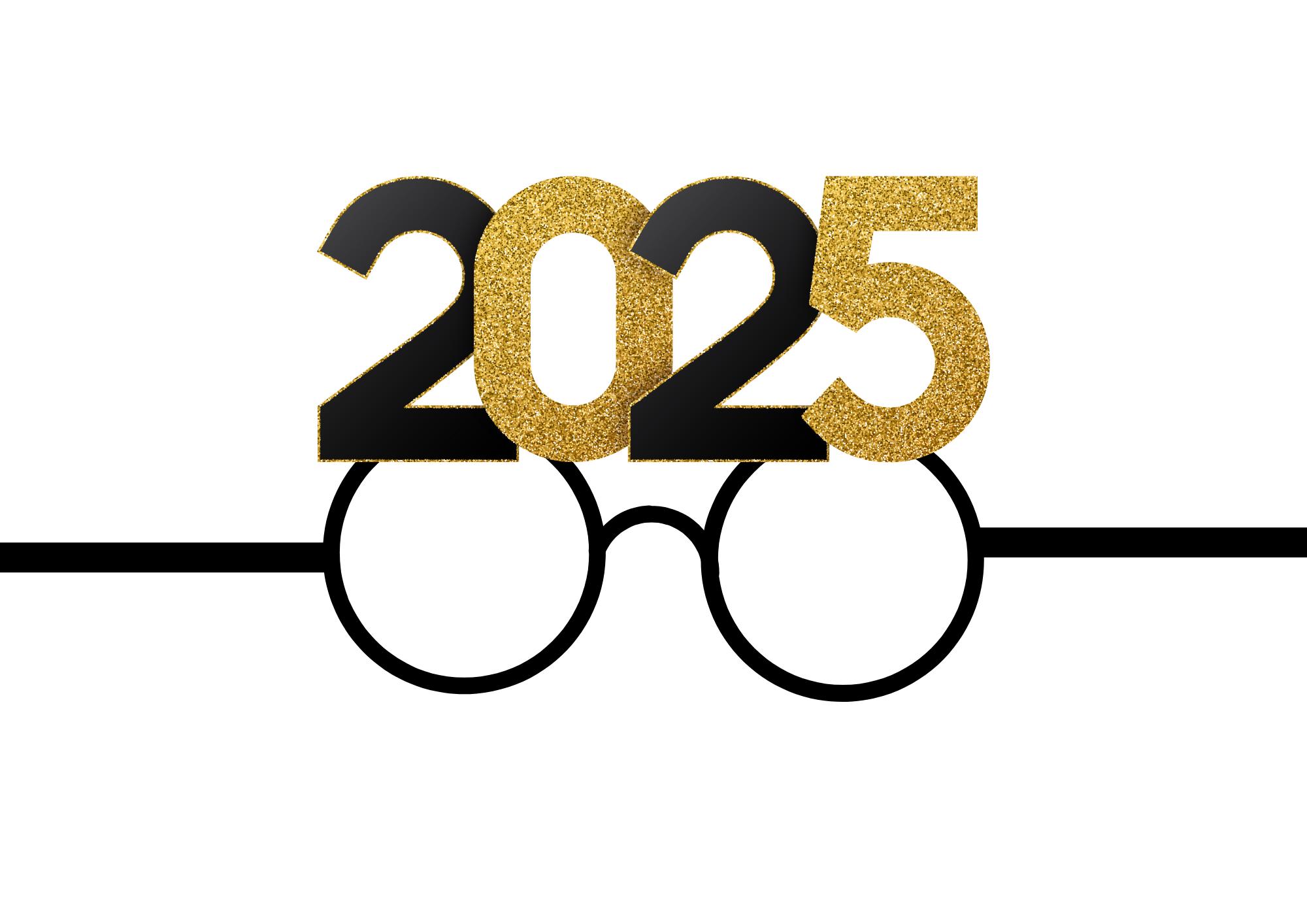 New Years 2025 Glasses [instant Download] 8x11 PDF Headband Mask White ...