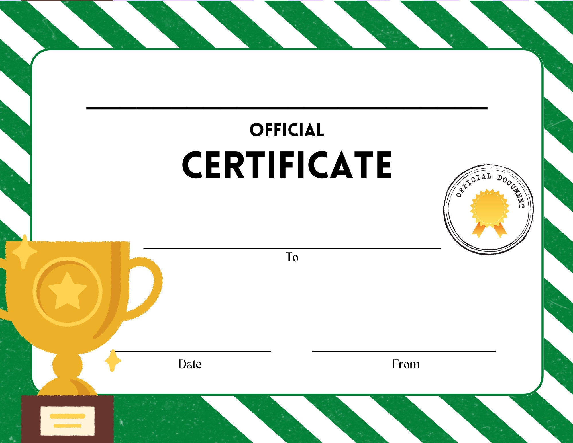 Award Certificate [PDF Instant Download] Set of 7 Congratulations Blank ...