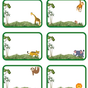 Zoo Animals Children's Name Tag [instant Download] 8x11 Nametag ...