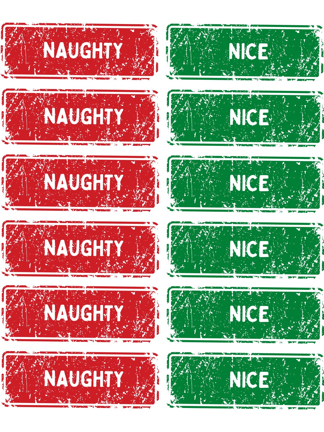 Naughty or Nice - [instant Download] - Name Tag - Labels - Gift Tag ...