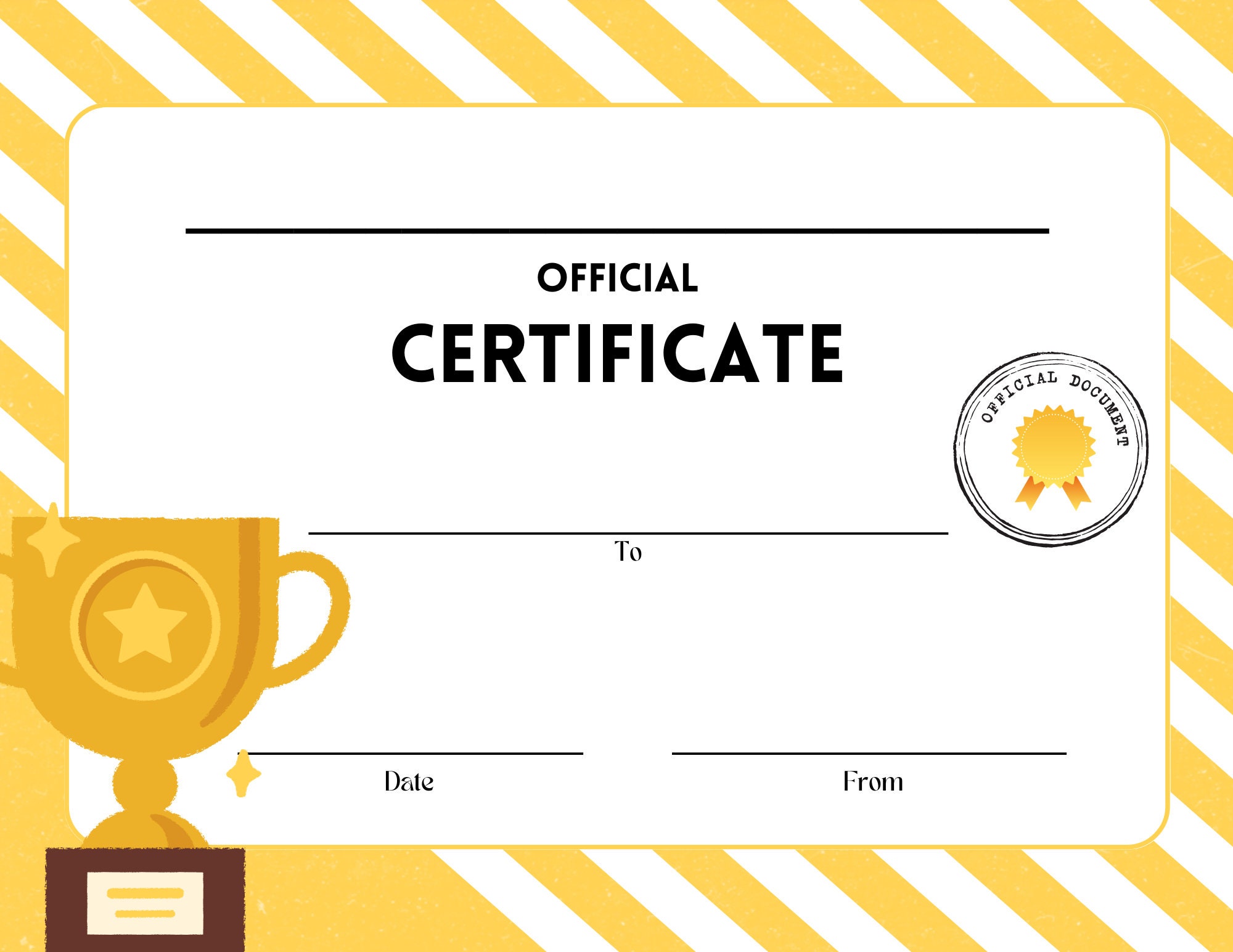 Award Certificate [PDF Instant Download] Set of 7 Congratulations Blank ...