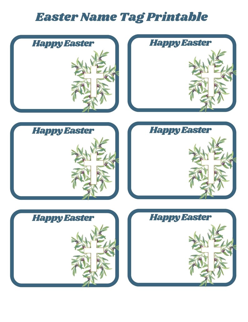 Easter Name Tag Printable Set of 3 Colors [instant Download JPG PDF SVG ...