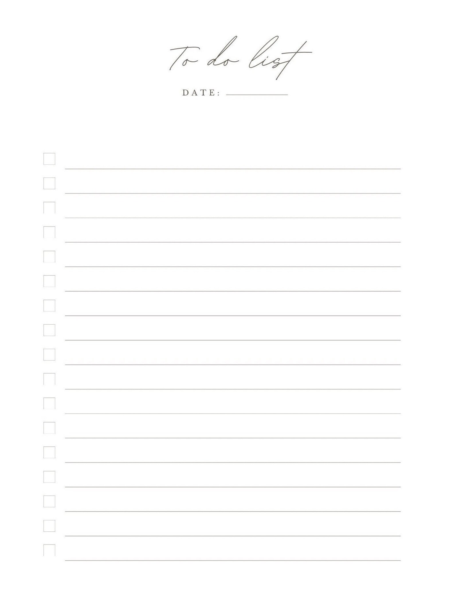 Modern Classy to Do List Simple Clean White Checkbox Data Planner Daily ...