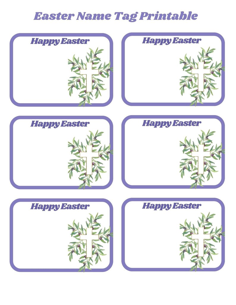Easter Name Tag Printable Set of 3 Colors [instant Download JPG PDF SVG ...