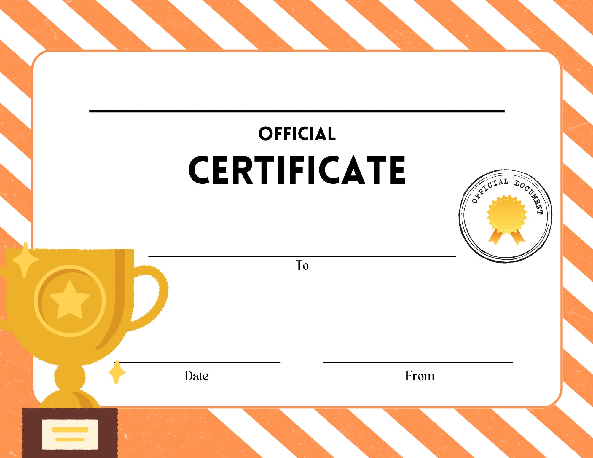Award Certificate [PDF Instant Download] Set of 7 Congratulations Blank ...