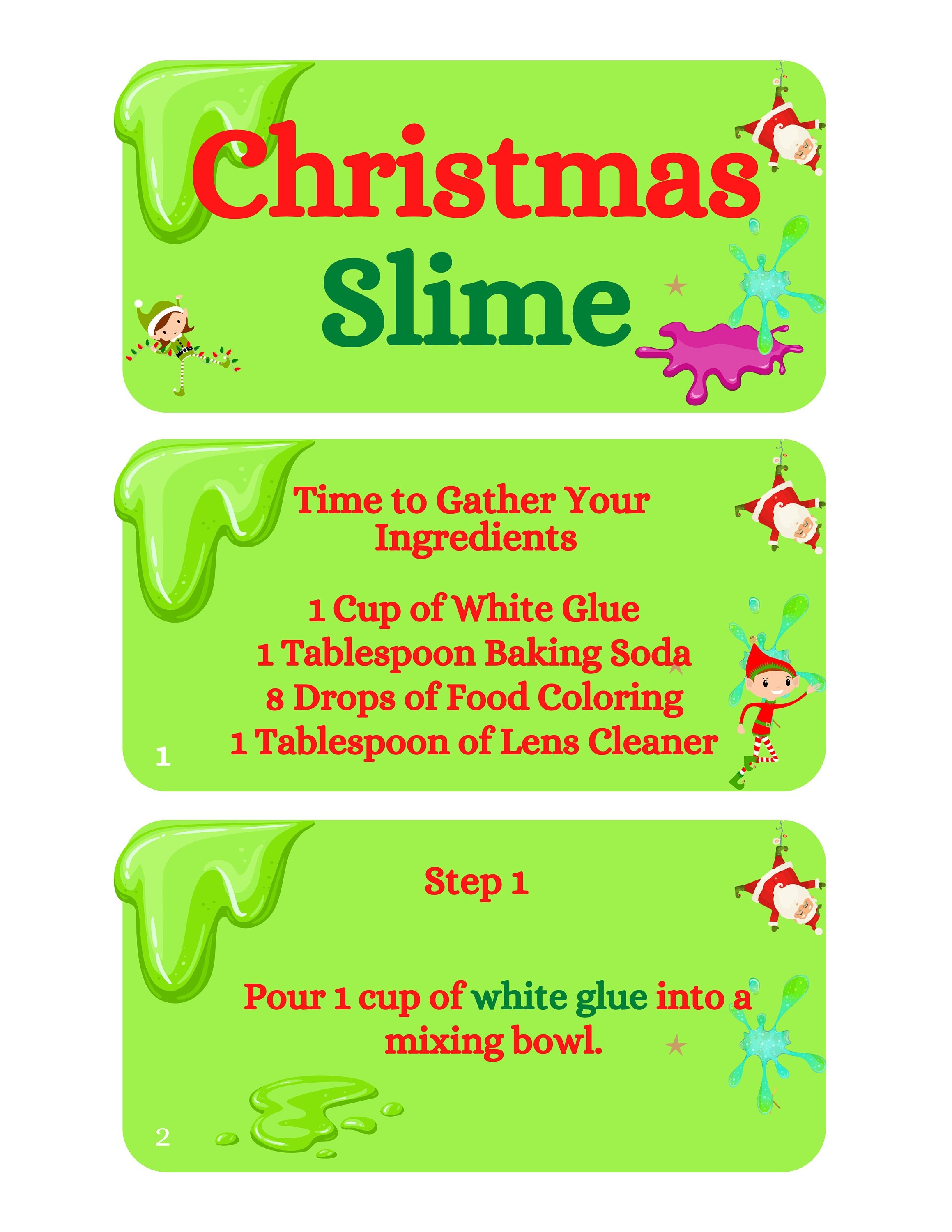Christmas Slime Activity - [instant Download] - 4 Pages - Step by Step ...