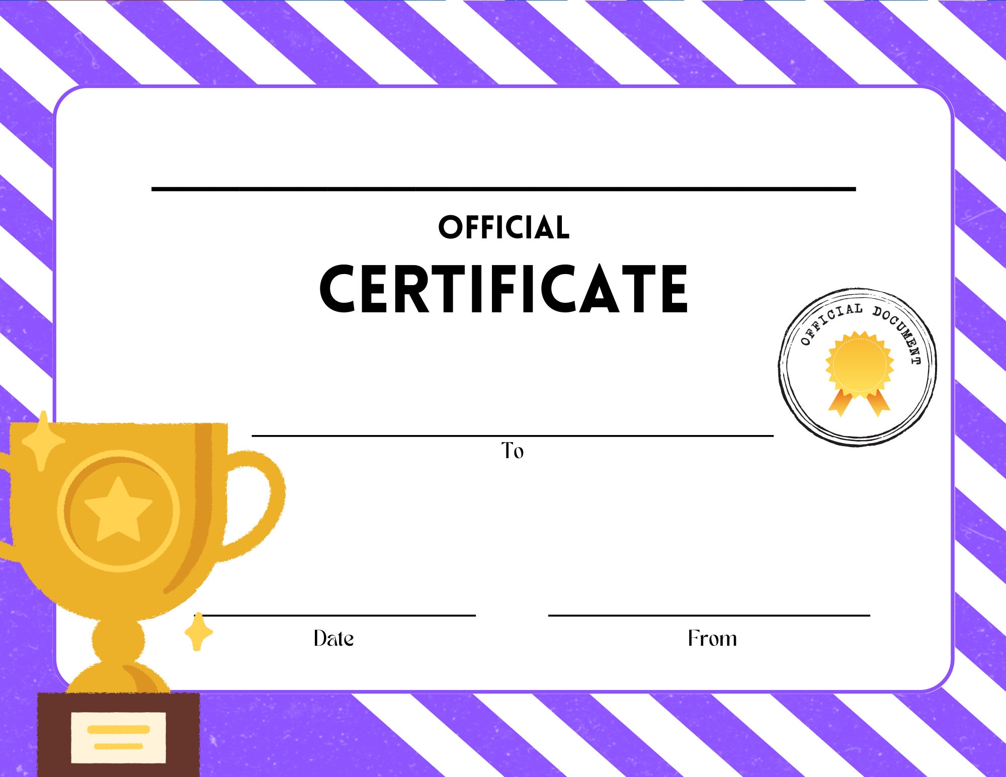 Award Certificate [PDF Instant Download] Set of 7 Congratulations Blank ...