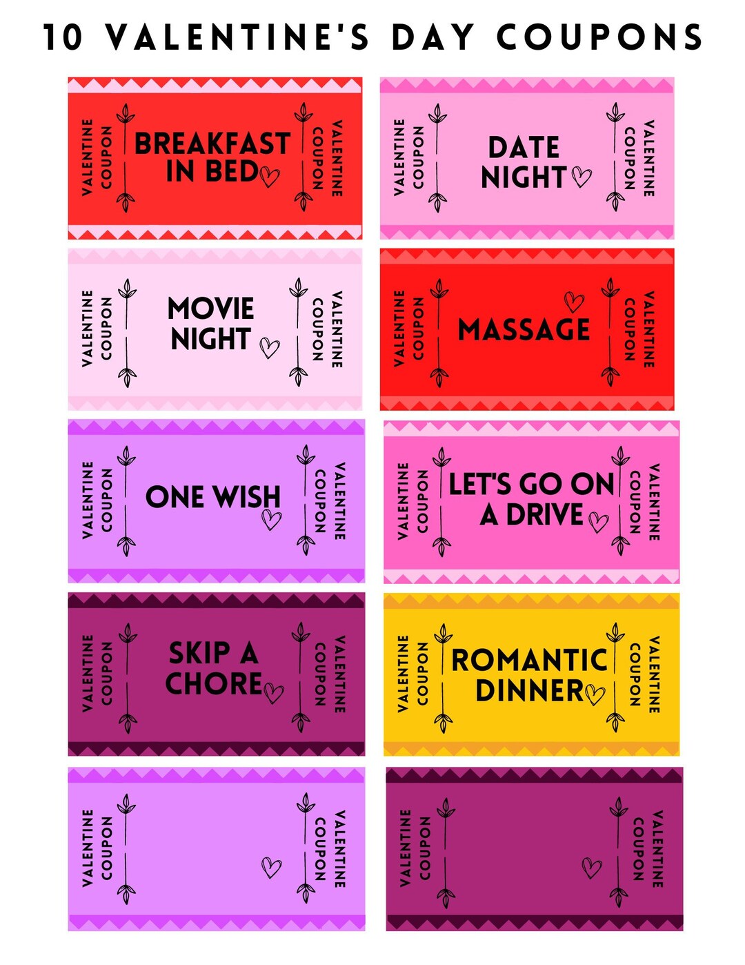 Valentine's Day Coupons instant Download JPG SVG PDF Love Coupon Adult ...