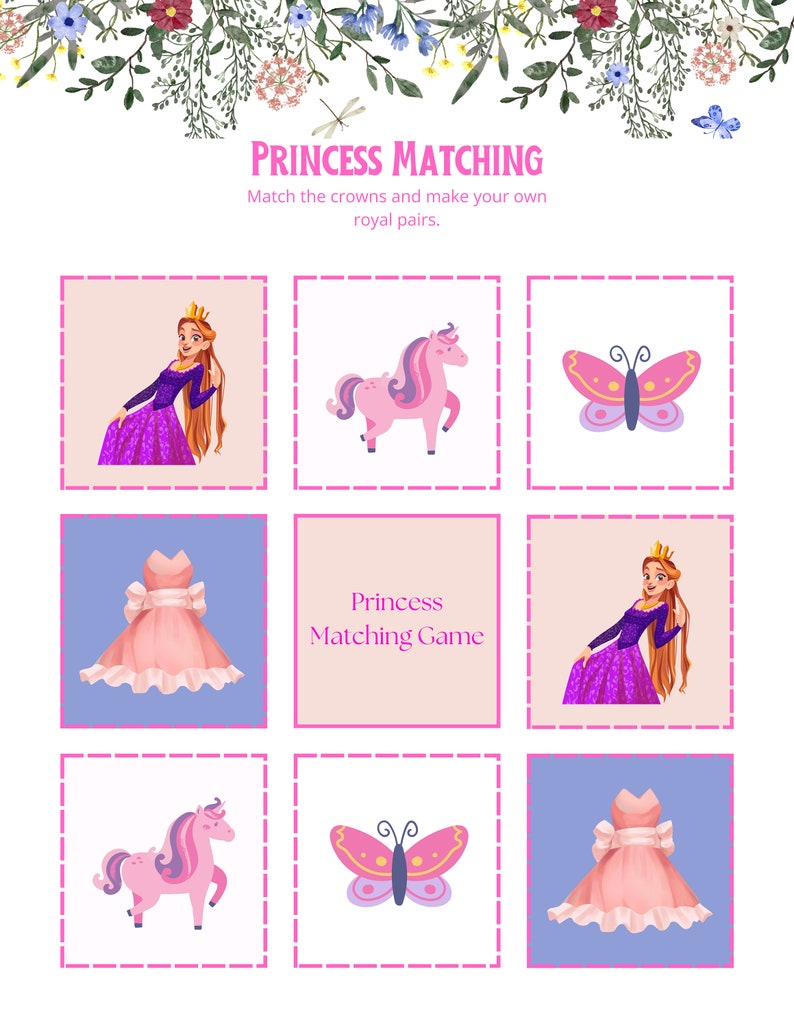 Princess Birthday Party - 8 Activities [instant Download] PDF PNG JPG ...