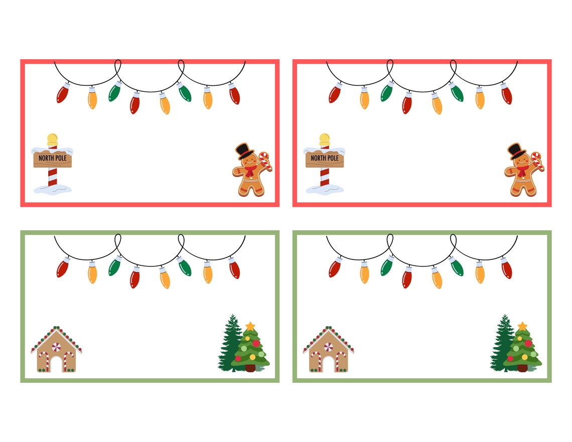 Christmas Name Tag [instant Download] Children's Nametag Holiday ...