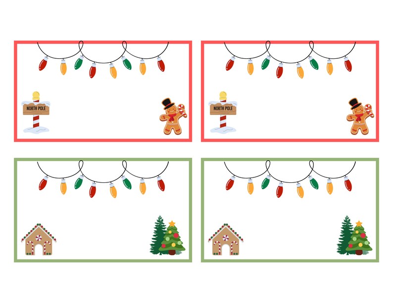 Christmas Name Tag [instant Download] Children's Nametag Holiday ...