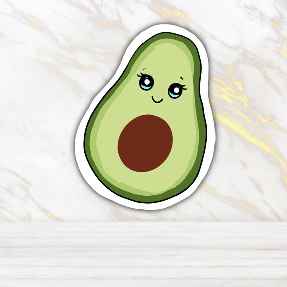 Smiley Avocado Sticker | Etsy