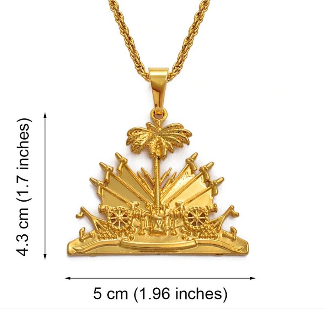Haitian Coat of Arms Necklace - Etsy
