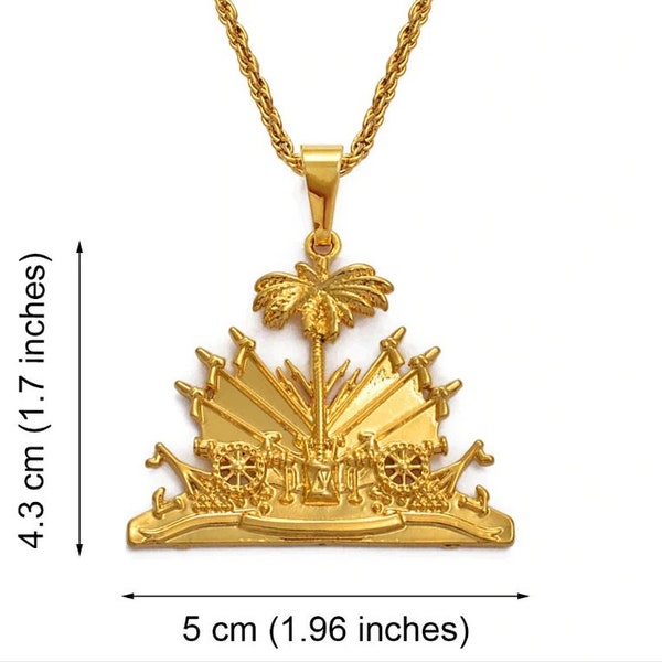 Haitian Coat of Arms Necklace - Etsy