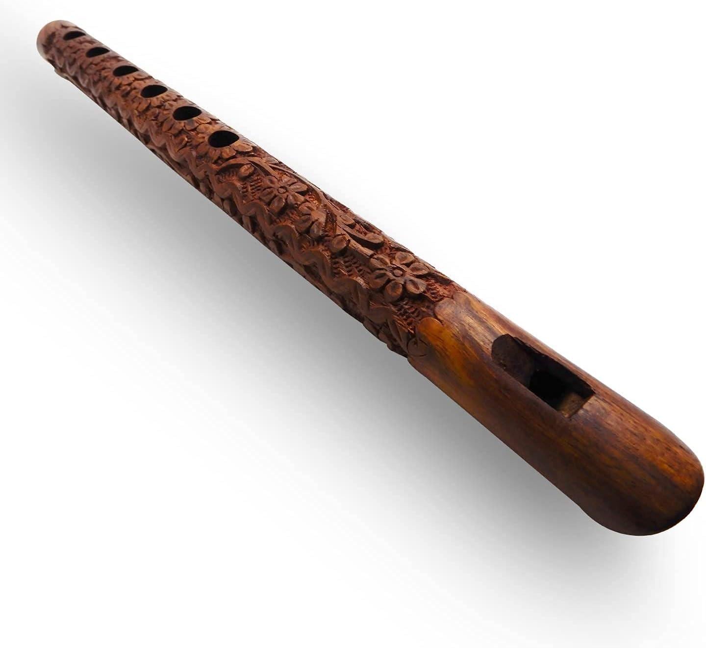 Hand Carved Wooden Flute, Handmade Traditional Wood Bansuri, Artisan ...