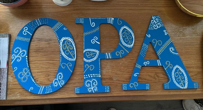 Paisley Printed Wood Letters - Etsy