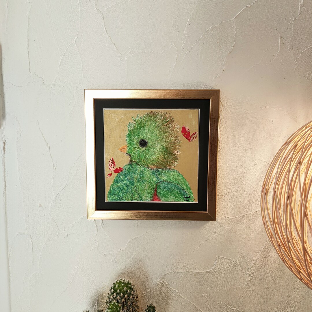 Royal Quetzal Painting With Dry Pastel Hand - Etsy