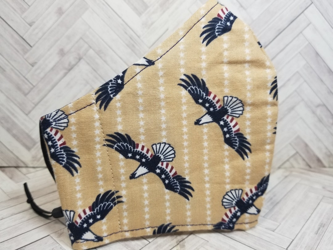 Eagles in Flight Face Mask, Washable Cotton With Filter Pocket - Etsy