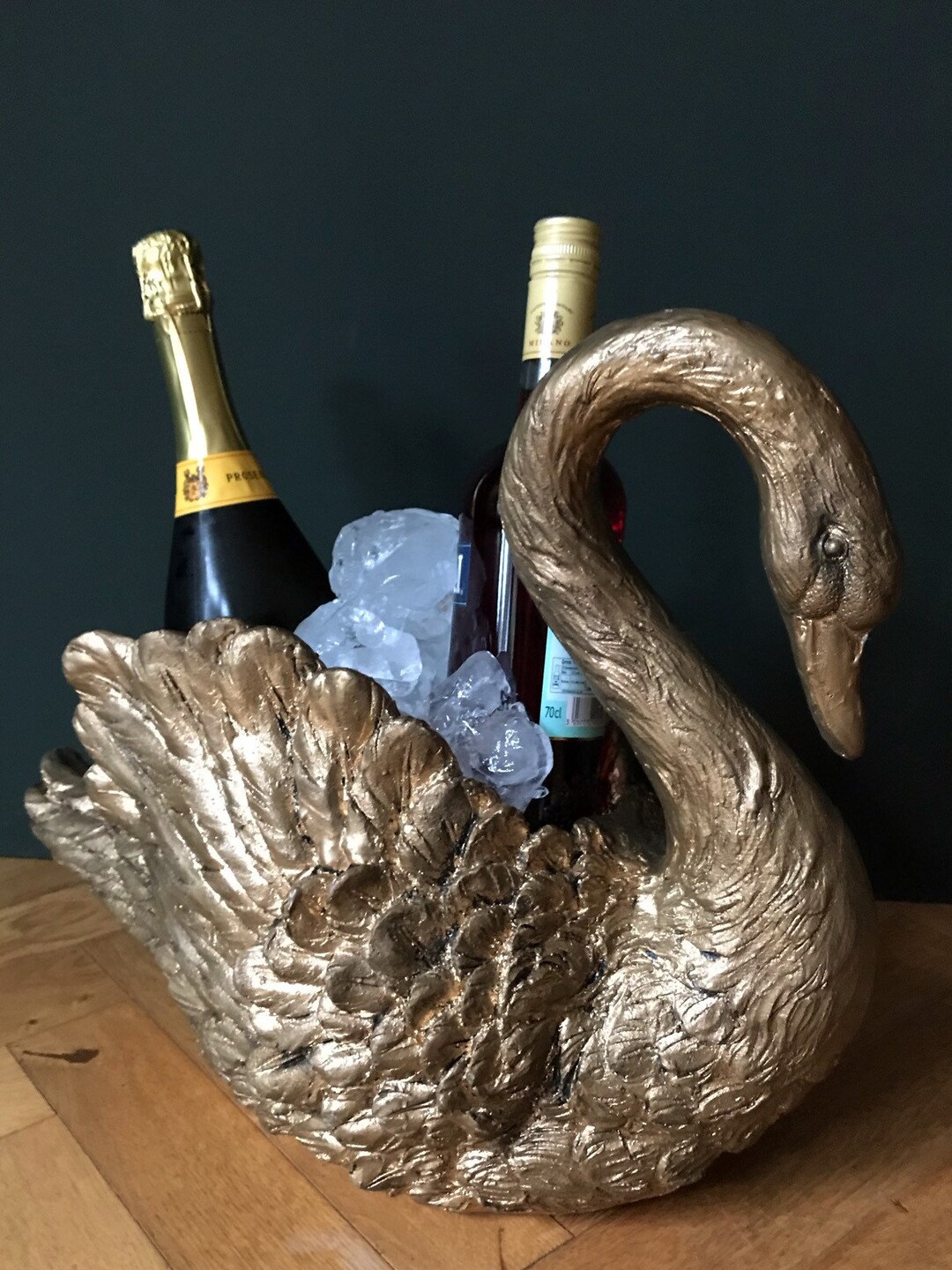 Swan Ice Bucket - Gold - Elegant Ice Bucket With Swan Design, Unique ...