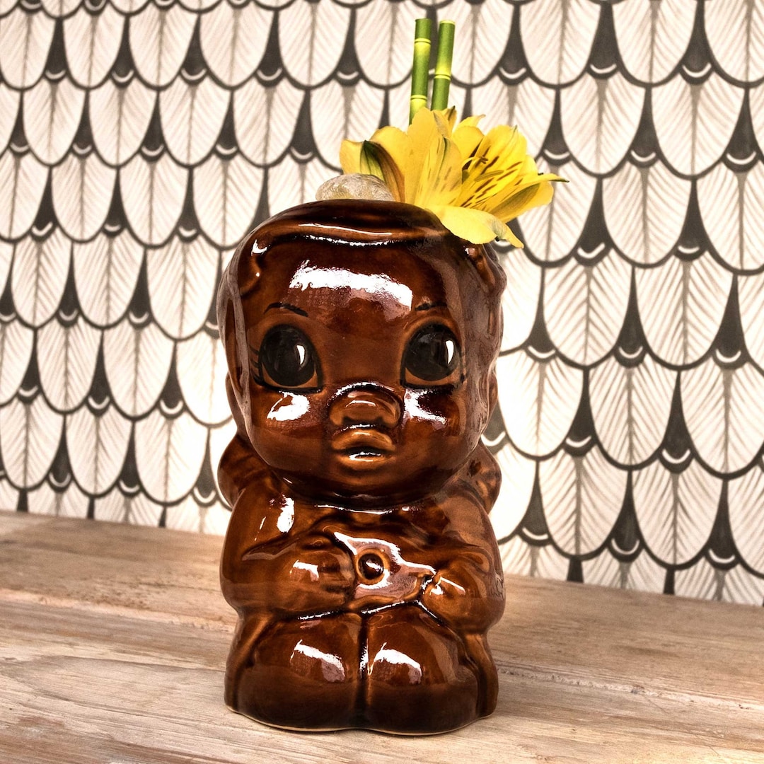 Hula Girl Tiki Mug – Handmade Ceramic Cocktail Mug, Polynesian Barware ...