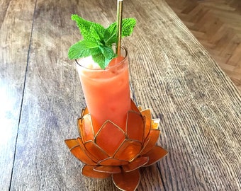 Lotus Flower Cocktail Glass Blue - Etsy