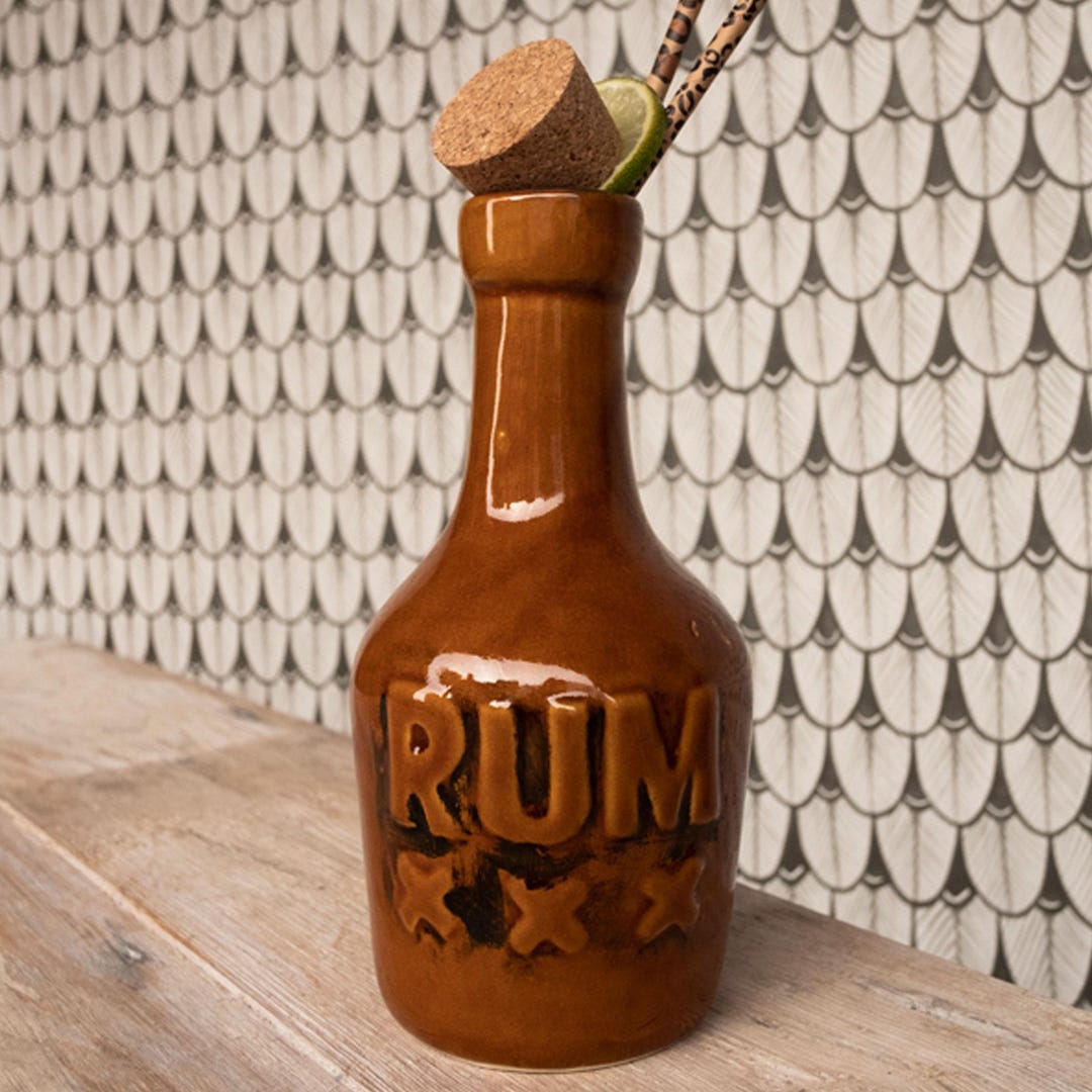 Tiki Rum Decanter: Handmade Ceramic Tropical Barware - Etsy