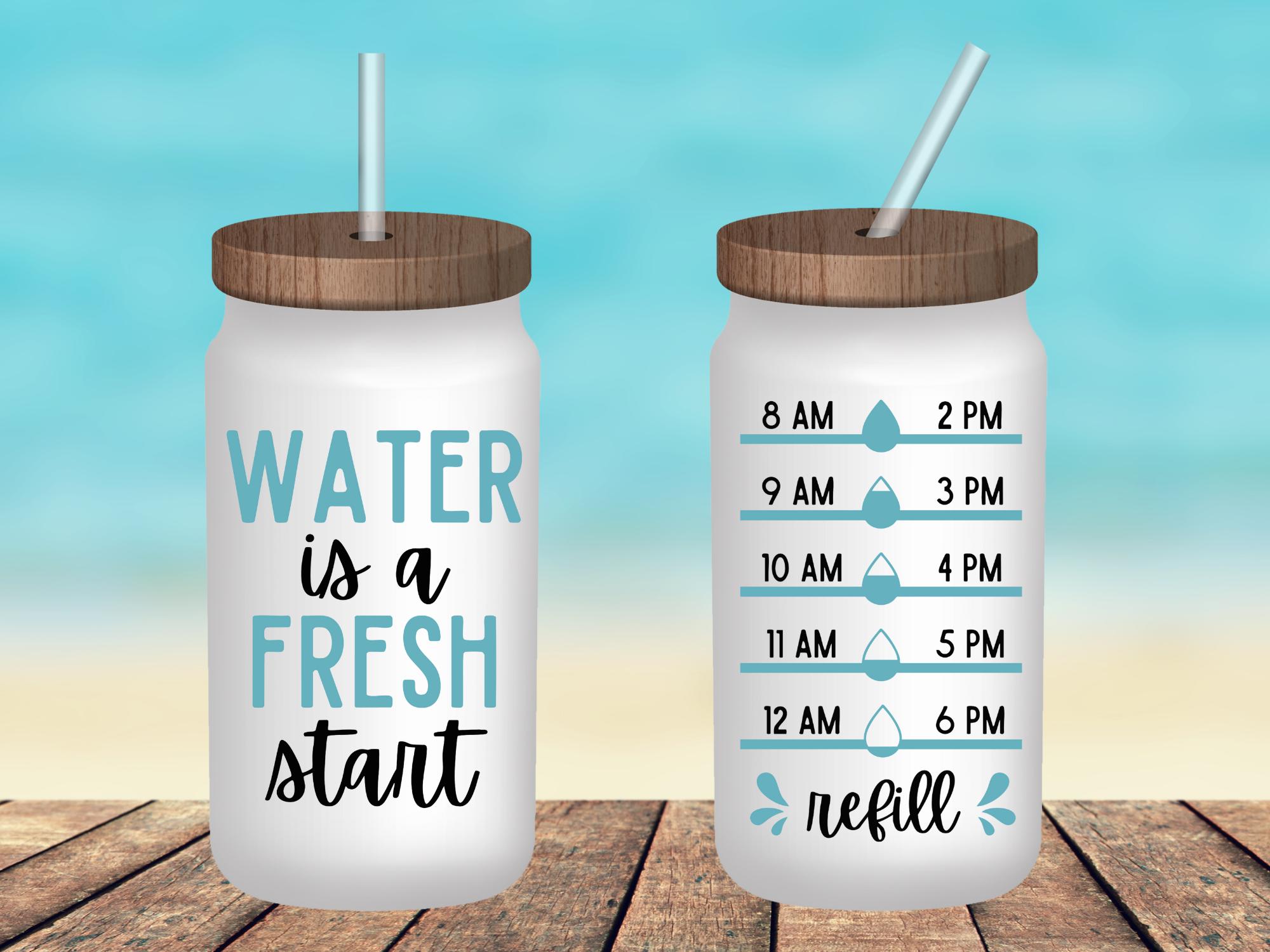 Water is a Fresh Start SVG, Water Tracker Cut File, Water Bottle Svg ...