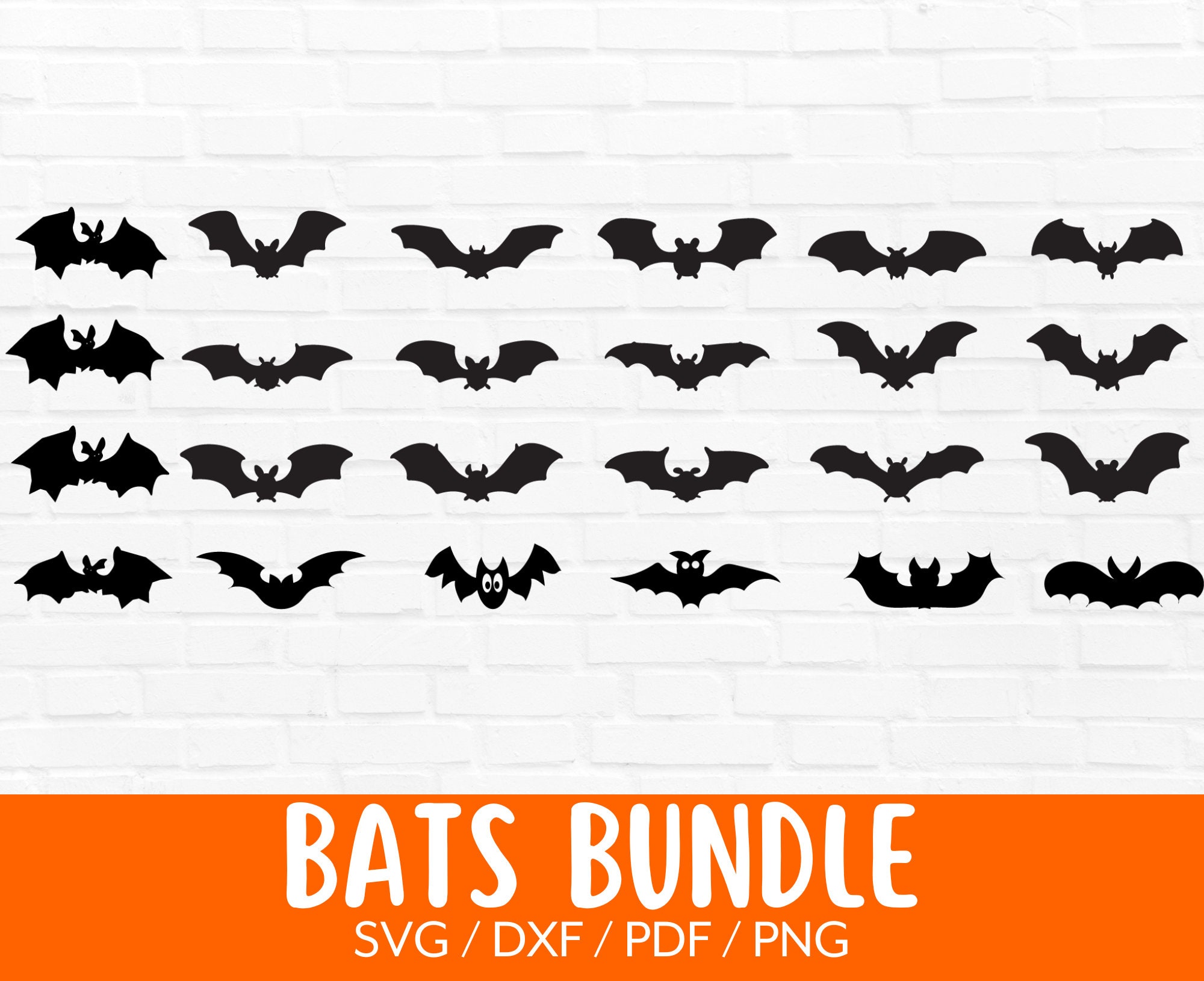 Bats SVG Bundle Halloween Bats SVG Flying Bats Vector - Etsy