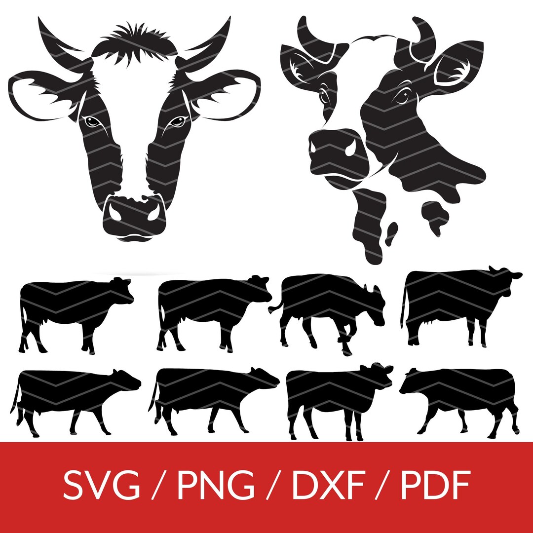 Cow SVG Bundle, Cow Clipart Png, Cow Clipart, Cow Silhouette ...