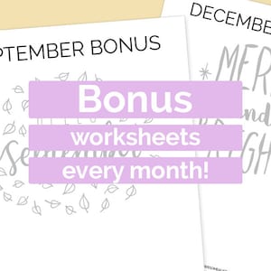 One Year of Hand Lettering Worksheets | Brush Lettering Practice ...