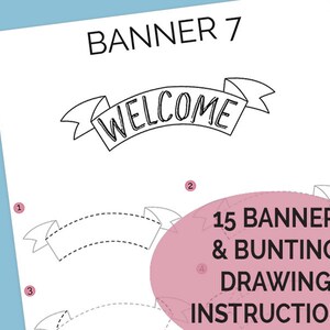 How to Draw Banners & Buntings Printable Worksheets for Lettering ...