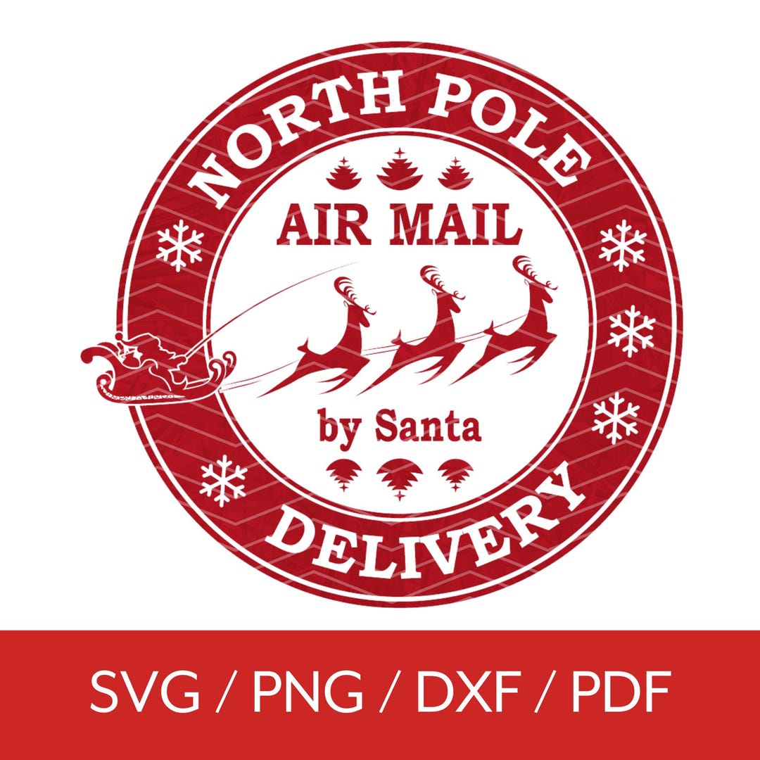North Pole Mail Svg, North Pole Svg, Express Mail Svg, Christmas Stamp ...