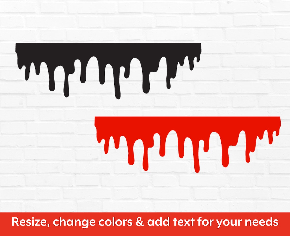 Dripping Blood SVG Bundle, Halloween SVG, Dripping Boarders Vector ...