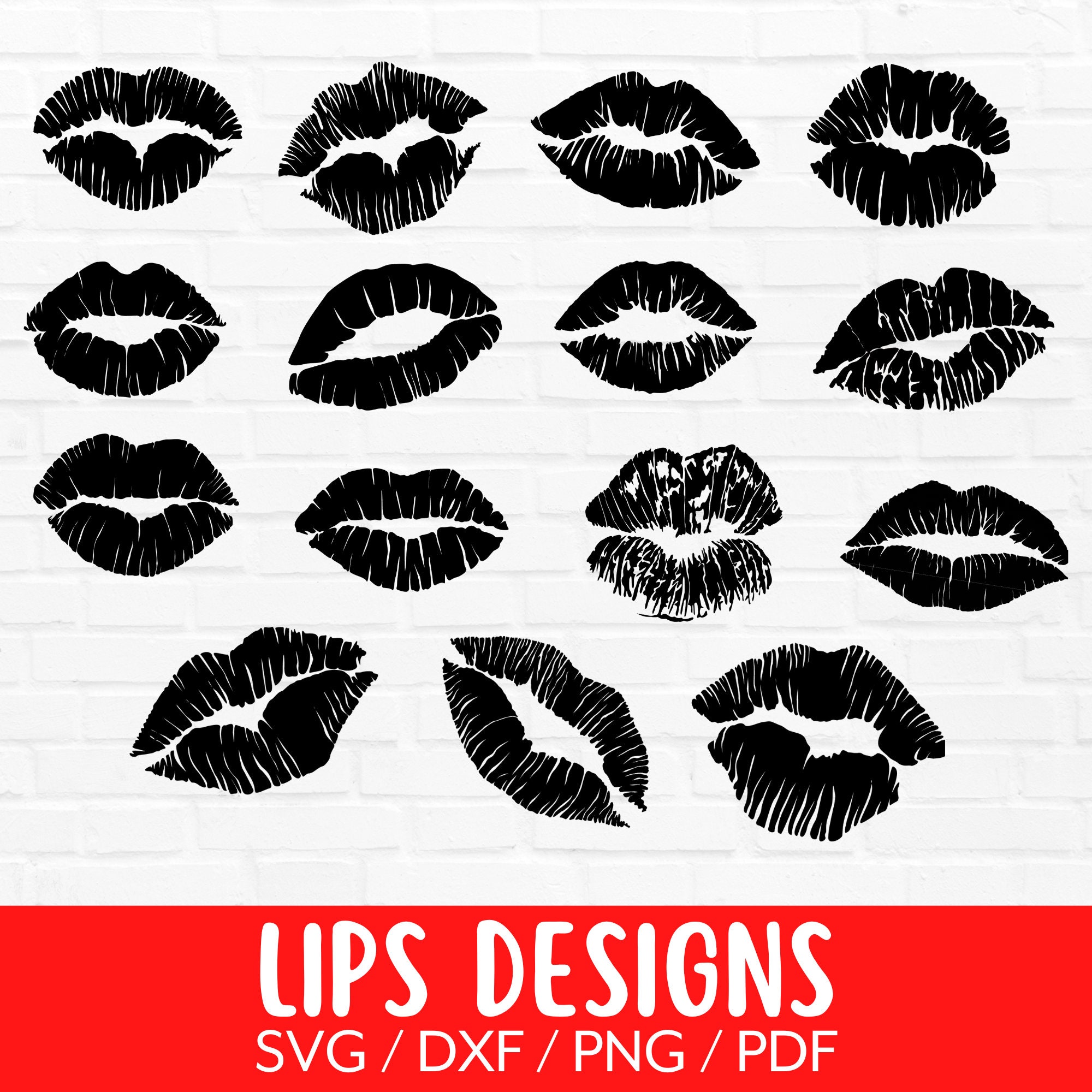 Lips SVG Bundle, Lips Png Files, Red Lips Svg, Kiss Valentines Day SVG ...