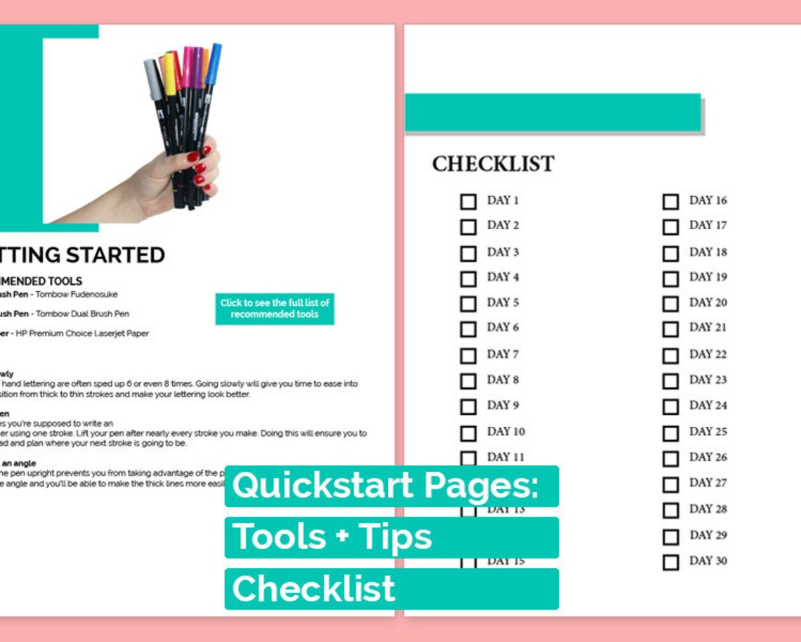 Learn Hand Lettering in 30 Days Challenge Brush Lettering - Etsy