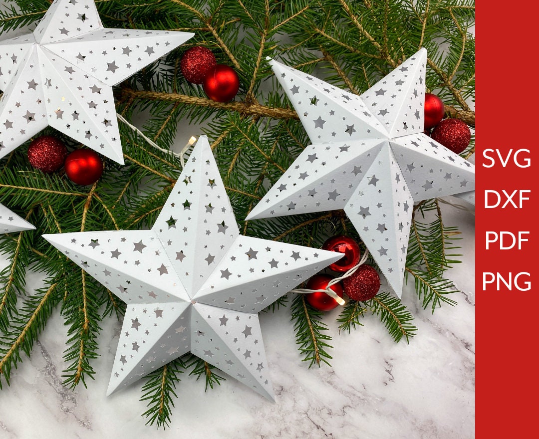 Christmas Star Svg Paper Star Christmas Light Garland Svg - Etsy